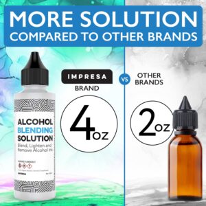 Impresa Alcohol Blending Solution - 4 oz - Multipurpose Solution That Blends, Lightens, and Removes Alcohol Ink - Compatible with All Brands and Adirondack® Alcohol Ink Colors - Painting Supplies