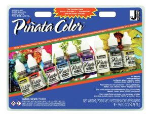 jacquard alcohol ink set - pinata color exciter pack - highly saturated - acid-free - 9 assorted colors half ounce