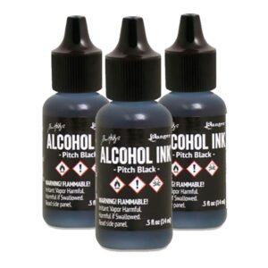 tim holtz - alcohol ink pitch black - 3 pack bundle