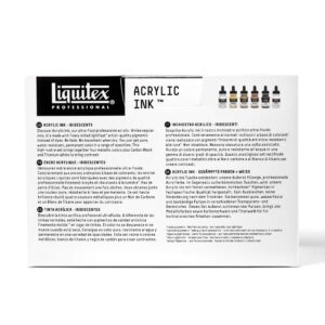 Liquitex Professional Acrylic Ink, 1-fl oz (30ml), Iridescent Color Set, Set of 6