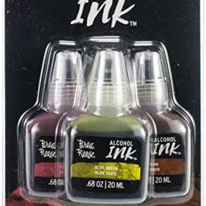 Momenta Brea Reese Alcohol Inks 20ml 3/Pkg-Crimson/Olive Green/Brown