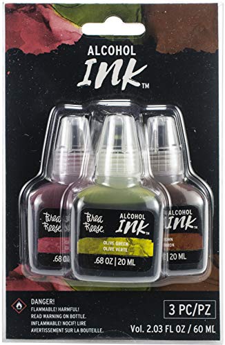 Momenta Brea Reese Alcohol Inks 20ml 3/Pkg-Crimson/Olive Green/Brown