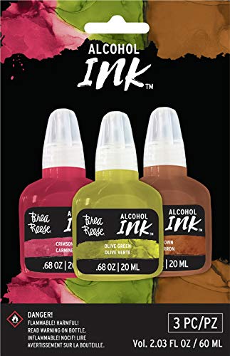 Momenta Brea Reese Alcohol Inks 20ml 3/Pkg-Crimson/Olive Green/Brown