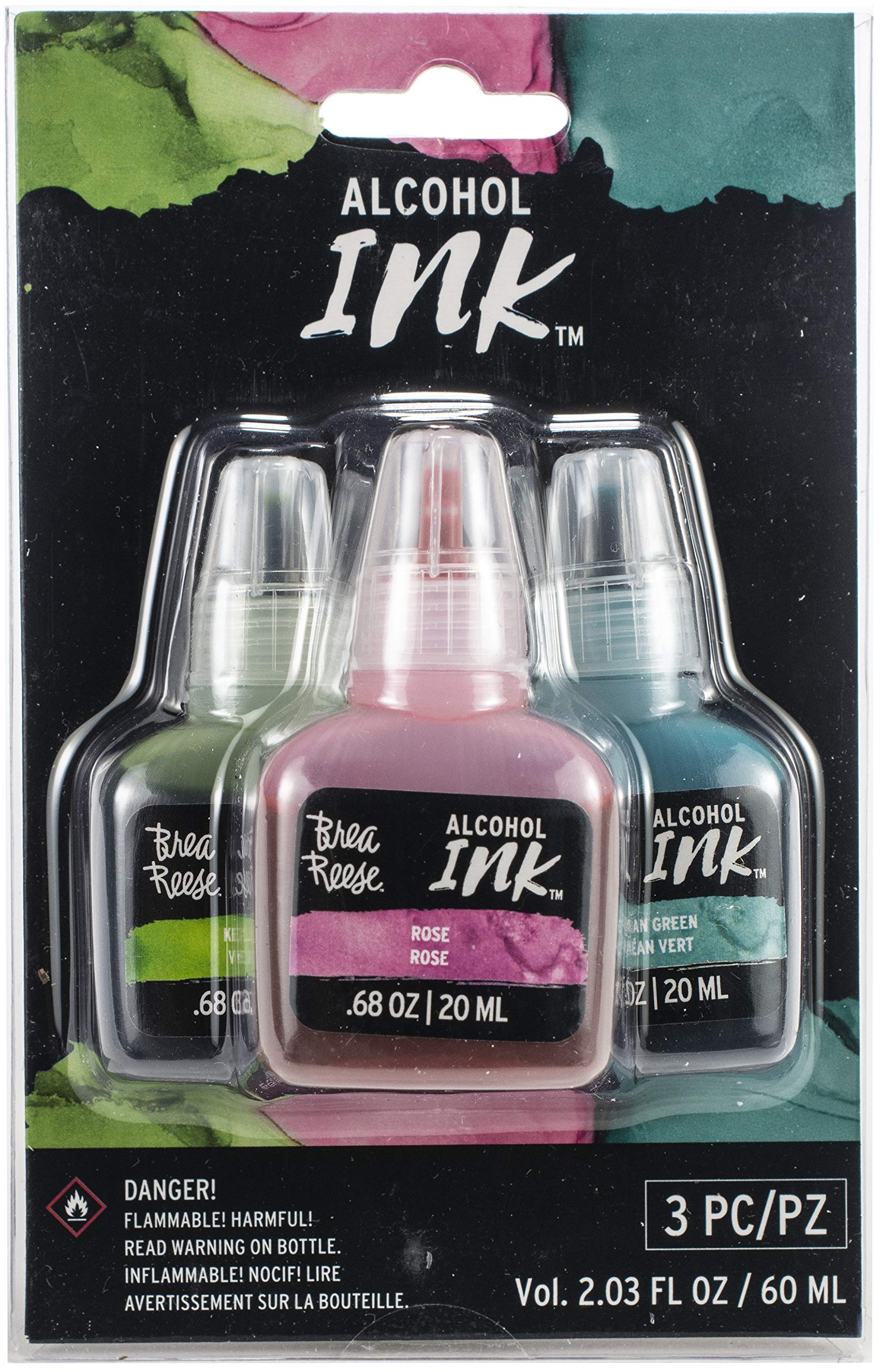 Momenta Brea Reese Alcohol Inks 20ml 3/Pkg-Kelly Rose/Ocean Green