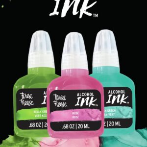 Momenta Brea Reese Alcohol Inks 20ml 3/Pkg-Kelly Rose/Ocean Green