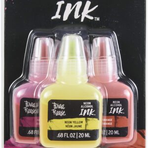 Brea Reese Neon Alcohol Inks 20ml 3/Pkg-Pink/Yellow/Orange