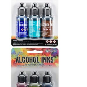 Tim Holtz - Ranger - Bundle of 6 Adirondack Alcohol Inks - Mariner and Farmers Market