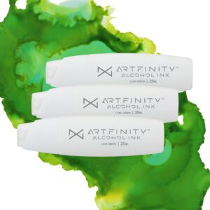 artfinity alcohol inks 3 pack - vibrant, professional, dye-based alcohol inks for artfinity alcohol markers, artists, drawing, & more! - leaf green g1-6