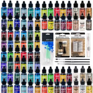 all 87 ranger tim holtz alcohol inks with new 2020 colors, complete set with alloys, mixatives, pixiss blending tools, mini blending tools and foams, premium brush set for alcohol ink and mini mister