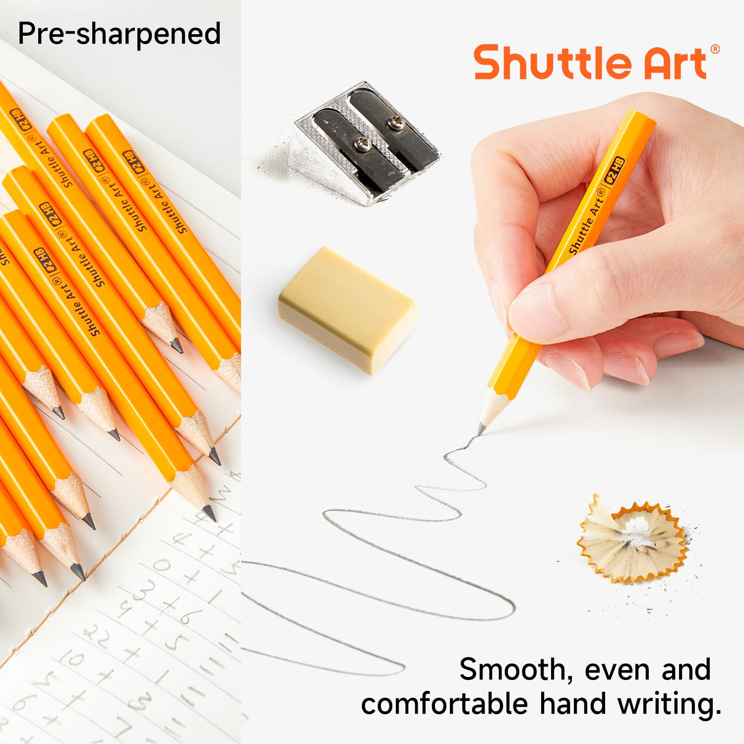 Shuttle Art 360 Pack #2 HB Golf Pencils, Wood-cased 3.5” Mini Pencils Bulk, Pre-sharpened Small Pencils for Kids Teachers Writing Marking Sketching, Classroom Essentials, Back to School Supplies