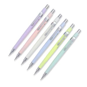 colnk mechanical pencil set, 6pcs pastel art mechanical pencils for drawing& sketching, cute 0.5mm pencils mechanical for girls women students