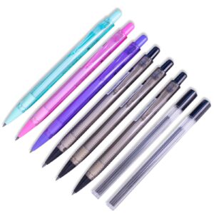 colnk mechanical pencil set, 6pcs 2.0mm art mechanical pencils for drafting writing w/ 2 tubes of lead refills,drawing pencils for sketching pencils mechanical for office school supplies