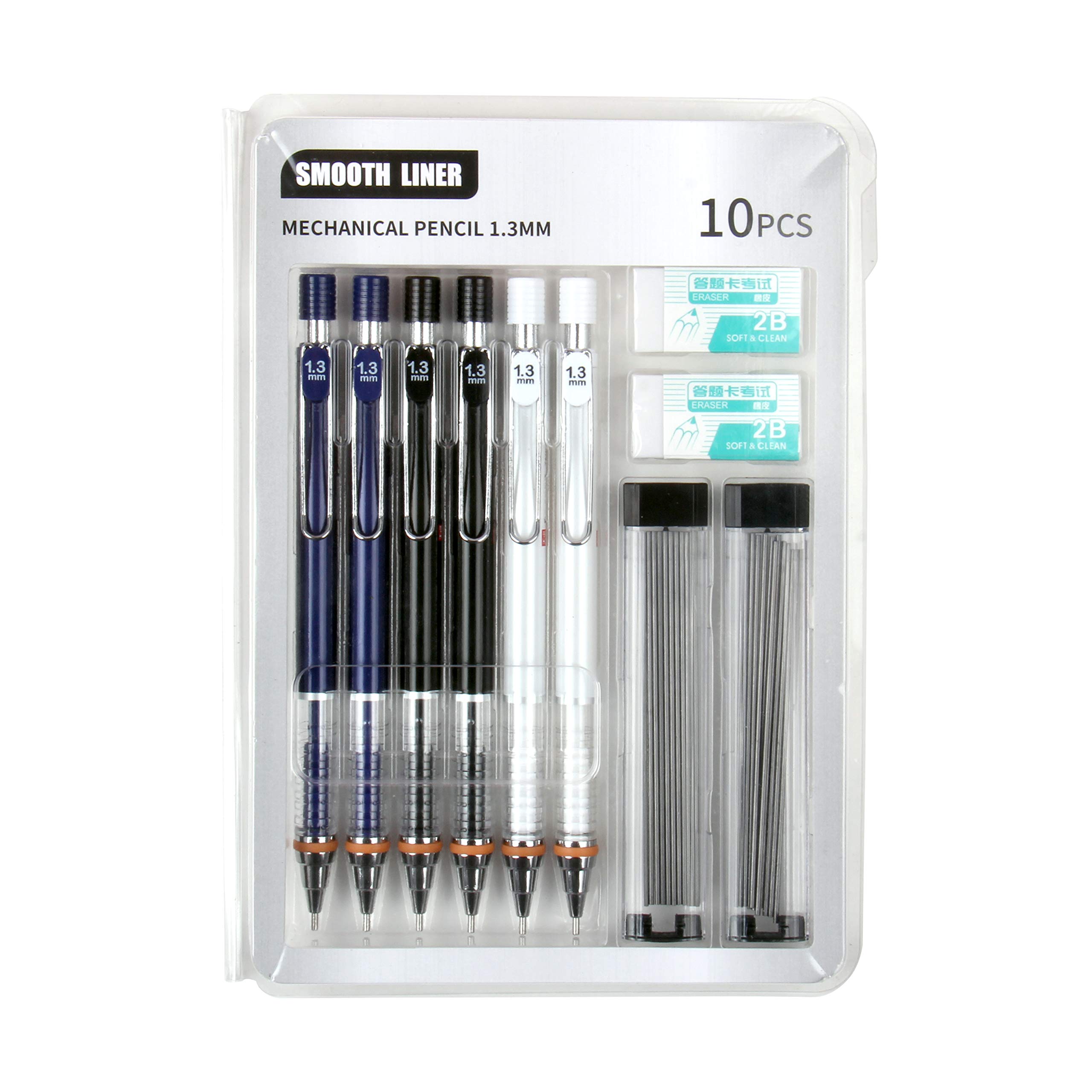 无 mechanical pencil 1.3mm HB lead pencils with refills and erasers sturdy lead Comfortable grip comfortble for writing