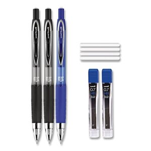 uni-ball 207 mechanical pencil starter kit, 0.7mm, hb #2, assorted barrels, 3 count