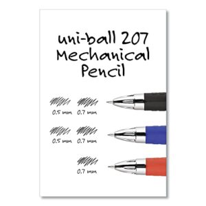 Uni-ball 207 Mechanical Pencil Starter Kit, 0.7mm, HB #2, Assorted Barrels, 3 Count