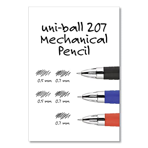 Uni-ball 207 Mechanical Pencil Starter Kit, 0.7mm, HB #2, Assorted Barrels, 3 Count