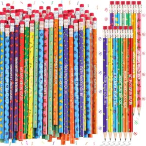 scented inspirational motivational pencils student colorful fruit pencils cute pencils with eraser wood graphite pencil for girls kids boys school students gifts supplies (120 pcs)