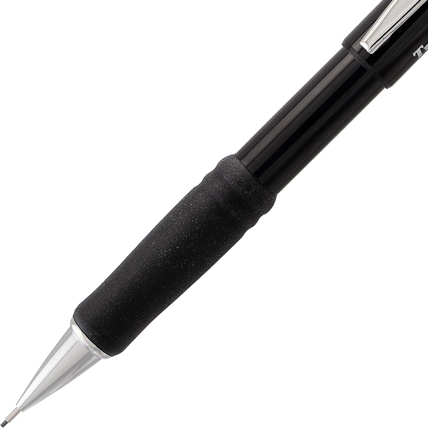 Pentel Mechanical Pencil 0.9 mm Twist Erase III - Twist Up Eraser - Pre-Loaded Super Hi-Polymer HB Lead - Black Barrel - 3-Pack - Thick Point