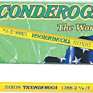 Ticonderoga 13885 Woodcase Pencil, F #2.5, Yellow, Dozen