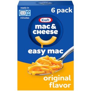 kraft easy mac original macaroni & cheese microwavable dinner (6 ct packets)