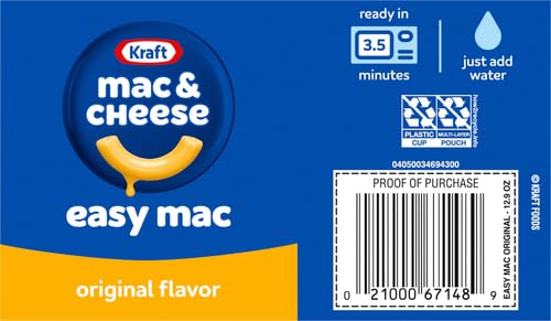 Kraft Easy Mac Original Macaroni & Cheese Microwavable Dinner (6 ct Packets)