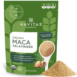 navitas organics maca gelatinized powder, 16 oz. bag, 90 servings — organic, non-gmo, glluten-free (pack of 1)