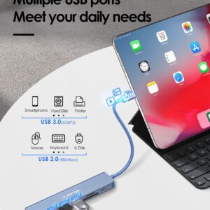 LENTION USB C Hub with 100W Charging, 4K HDMI, Dual Card Reader, USB 3.0 & 2.0 Compatible 2023-2016 MacBook Pro, New Mac Air/Surface, Chromebook, More, Stable Driver Adapter (CB-CE18,Blue)