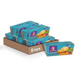 annie's real aged cheddar microwave mac and cheese with gluten free pasta cups, 2 ct, 4.02 oz (pack of 6)