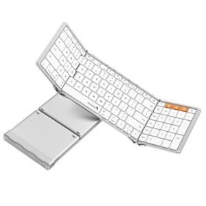 protoarc foldable bluetooth keyboard for mac, xk01-a folding wireless keyboard with number pad, full travel keyboard for macbook, imac, ipad 10.2, ipad pro/air/mini, iphone