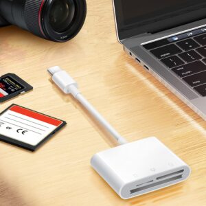 USB C SD Card Reader for iPhone 15/iPad/Mac, ChiaoPio USB C to SD CF, Type C Memory Card Adapter with Compact Flash/CF/SD/MicroSD Slots Compatible with iPad Macbook Pro/Air/Mini Mac Laptop