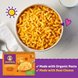 Annie’s Real Aged Cheddar Microwave Mac & Cheese with Organic Pasta, 5 Ct, 2.15 OZ Packets