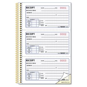 rediform gold standard money receipt book, 2.75" x 5", 225 numbered duplicates (8l829)