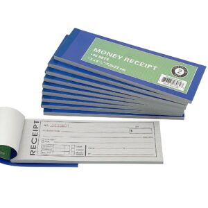 Cotton Fly 10 Pack Cash Money & Rent Receipt Book, Receipt Invoice Book Carbonless Copy Duplicate 2 Parts 50 Sets 8.5" X 2.75