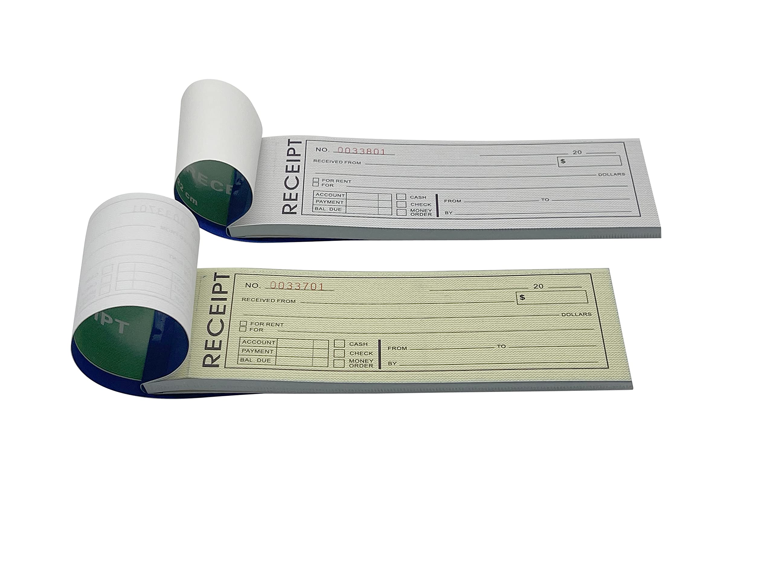 Cotton Fly 10 Pack Cash Money & Rent Receipt Book, Receipt Invoice Book Carbonless Copy Duplicate 2 Parts 50 Sets 8.5" X 2.75