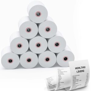 mblabel thermal receipt paper rolls, 3-1/8 x 230ft thermal paper, pos cash register paper rolls (10 rolls)