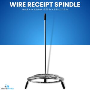 1InTheOffice Wire Receipt Spindle,Chrome Receipt Holder, 3 Pack" (Chrome)