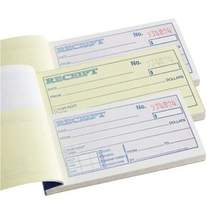 1intheoffice money and rent receipt, 2-3/4 x 5-3/8 inches, 2-parts, carbonless, white/canary, 50 sets per book (3 books)