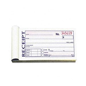 1InTheOffice Money and Rent Receipt, 2-3/4 x 5-3/8 Inches, 2-Parts, Carbonless, White/Canary, 50 Sets per Book (3 Books)