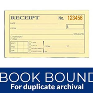 1InTheOffice Money and Rent Receipt, 2-3/4 x 5-3/8 Inches, 2-Parts, Carbonless, White/Canary, 50 Sets per Book (3 Books)