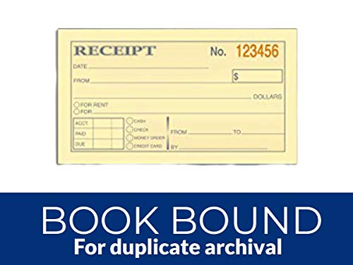 1InTheOffice Money and Rent Receipt, 2-3/4 x 5-3/8 Inches, 2-Parts, Carbonless, White/Canary, 50 Sets per Book (3 Books)