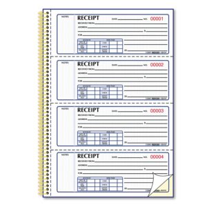 rediform 8l810 money receipt book 7 x 2 3/4 carbonless duplicate twin wire 300 sets/book