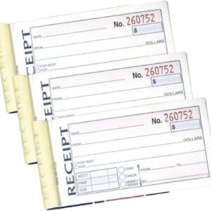 1InTheOffice Money and Rent Receipt, 2-3/4 x 5-3/8 Inches, 2-Parts, Carbonless, White/Canary, 50 Sets per Book (4 Books)