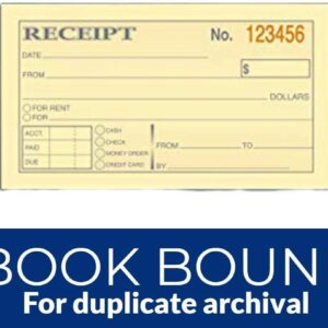 1InTheOffice Money and Rent Receipt, 2-3/4 x 5-3/8 Inches, 2-Parts, Carbonless, White/Canary, 50 Sets per Book (4 Books)