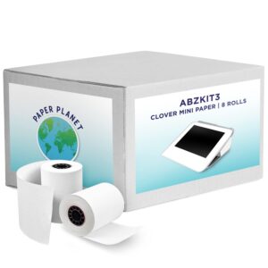 thermal paper for clover pos (clover mini thermal printer) by paper planet | credit card receipt paper rolls for clover c200 c300 c301 c302 c305 | 8 rolls