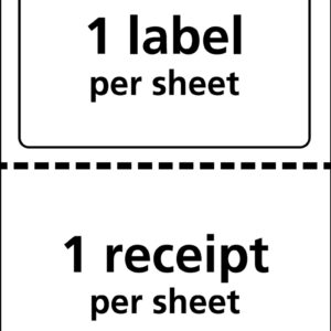 Avery Printable Shipping Labels with Paper Receipts, 5-1/16" x 7-5/8", White, 100 Blank Mailing Labels (27900)