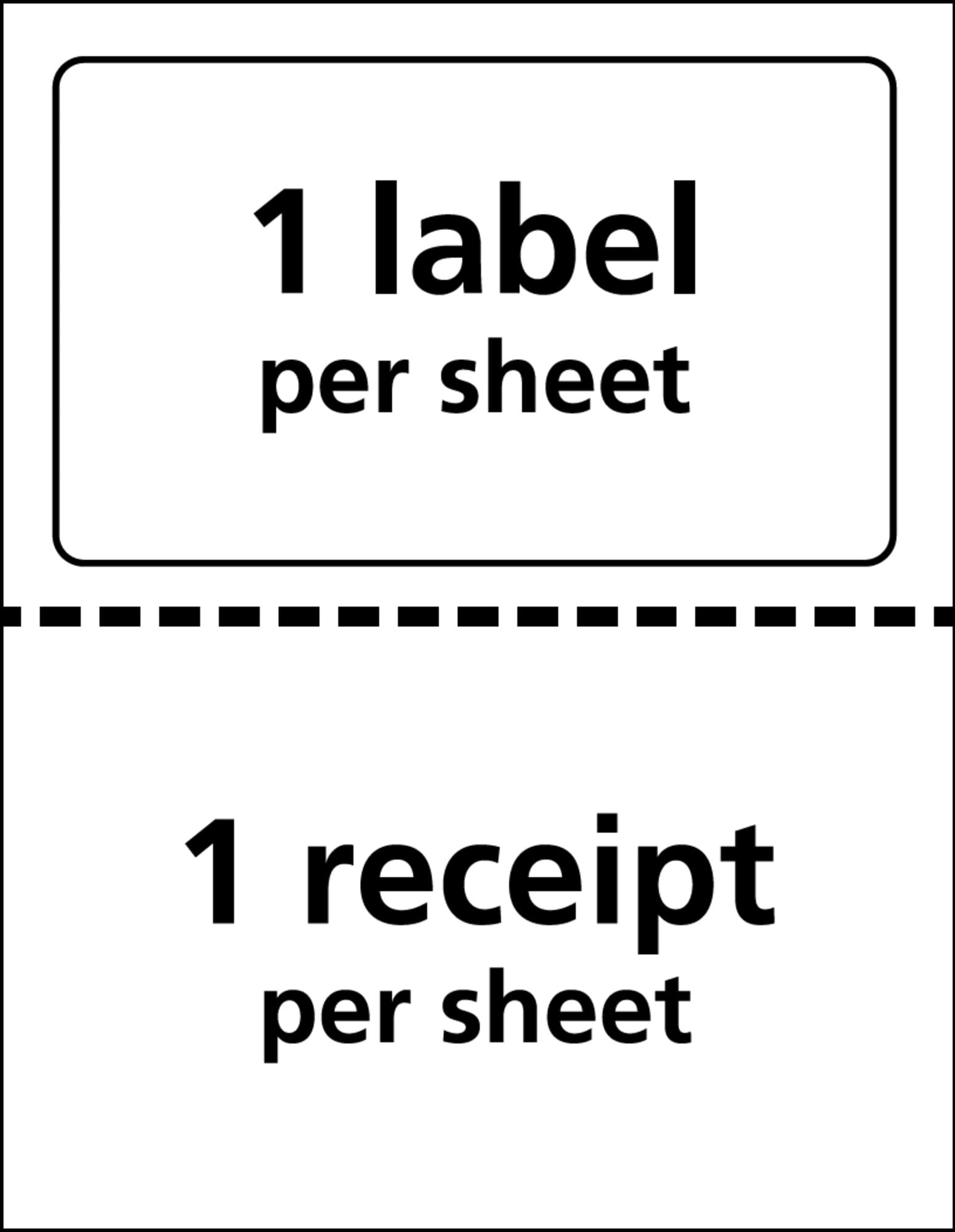 Avery Printable Shipping Labels with Paper Receipts, 5-1/16" x 7-5/8", White, 100 Blank Mailing Labels (27900)