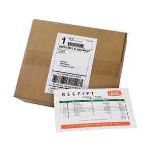 Avery Printable Shipping Labels with Paper Receipts, 5-1/16" x 7-5/8", White, 100 Blank Mailing Labels (27900)