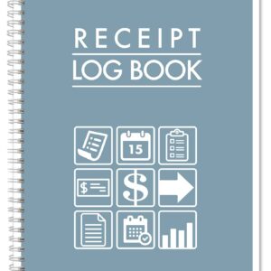 BookFactory Receipt Log Book/Business Purchase and Returns Tracking Journal - 100 Pages, 8.5" x 11", Wire-O (LOG-100-7CW-PP(Receipt-Log)-BX)