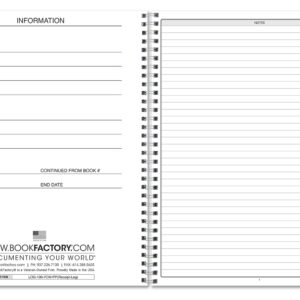 BookFactory Receipt Log Book/Business Purchase and Returns Tracking Journal - 100 Pages, 8.5" x 11", Wire-O (LOG-100-7CW-PP(Receipt-Log)-BX)