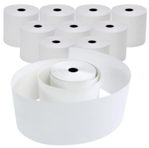 pokanic 3" x 150' 1 ply bond white paper rolls kitchen receipt pos cash register compatible with clover epson snbc star sam4s ellix bixolon impact printers sp700 erc30 34 38 tmu200 (10)